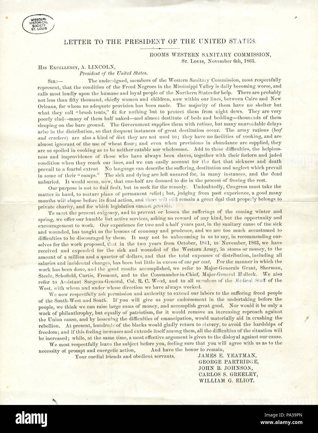 314 Circular letter of the Western Sanitary Commission, St. Louis, to ...
