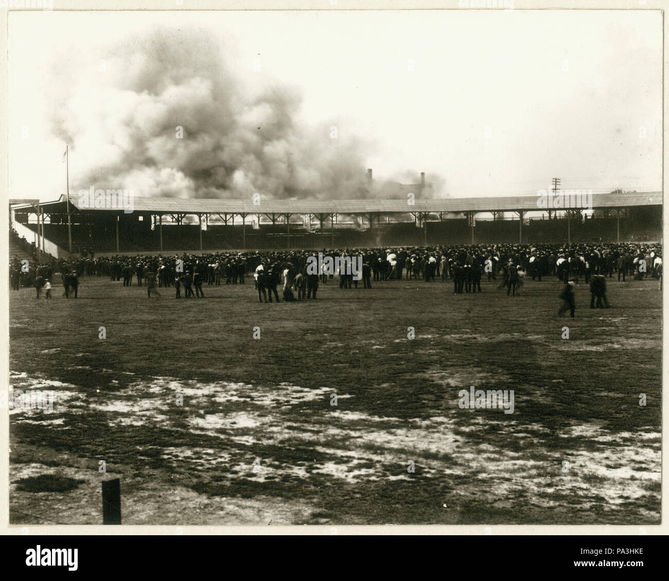 648 Fire in the grandstand at League Park (Robison Field), Vandeventer ...