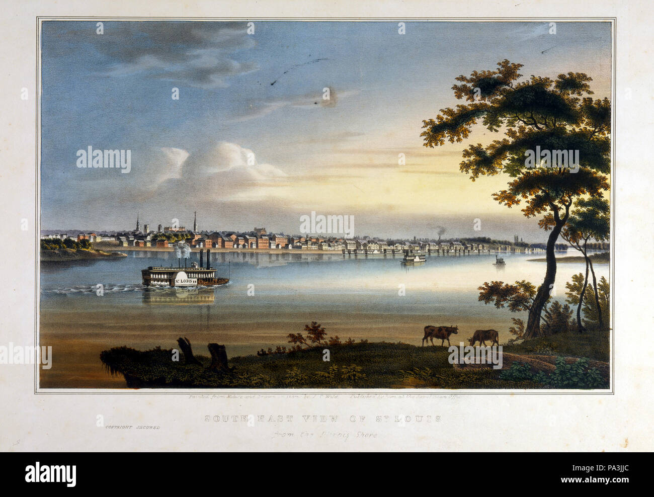 5 "Southeast View of St. Louis, From the Illinois Shore" Stock Photo ...