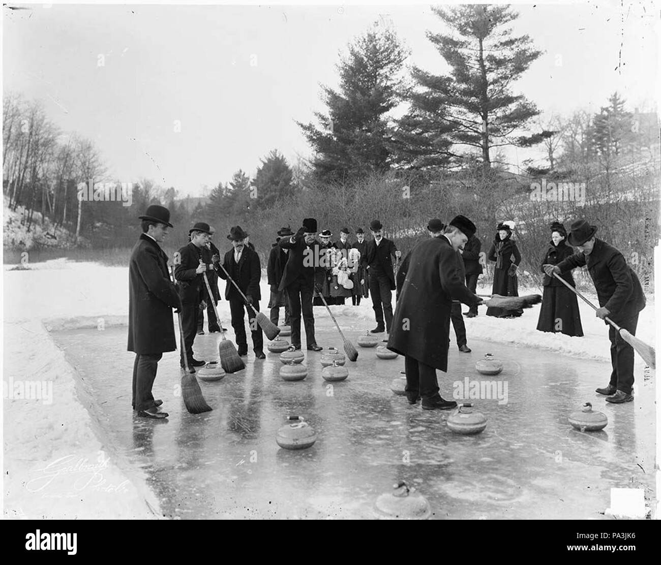 79 Family of William Rennie, curling party, Swansea, Ontario, Canada ...