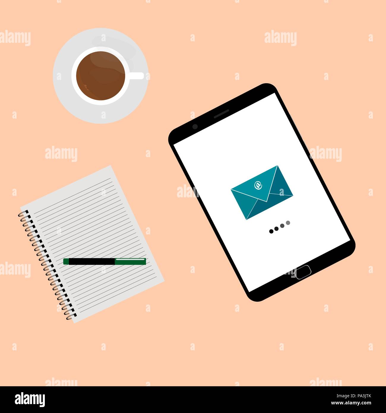 Empty paper coffee cup top view Stock Vector Images - Alamy