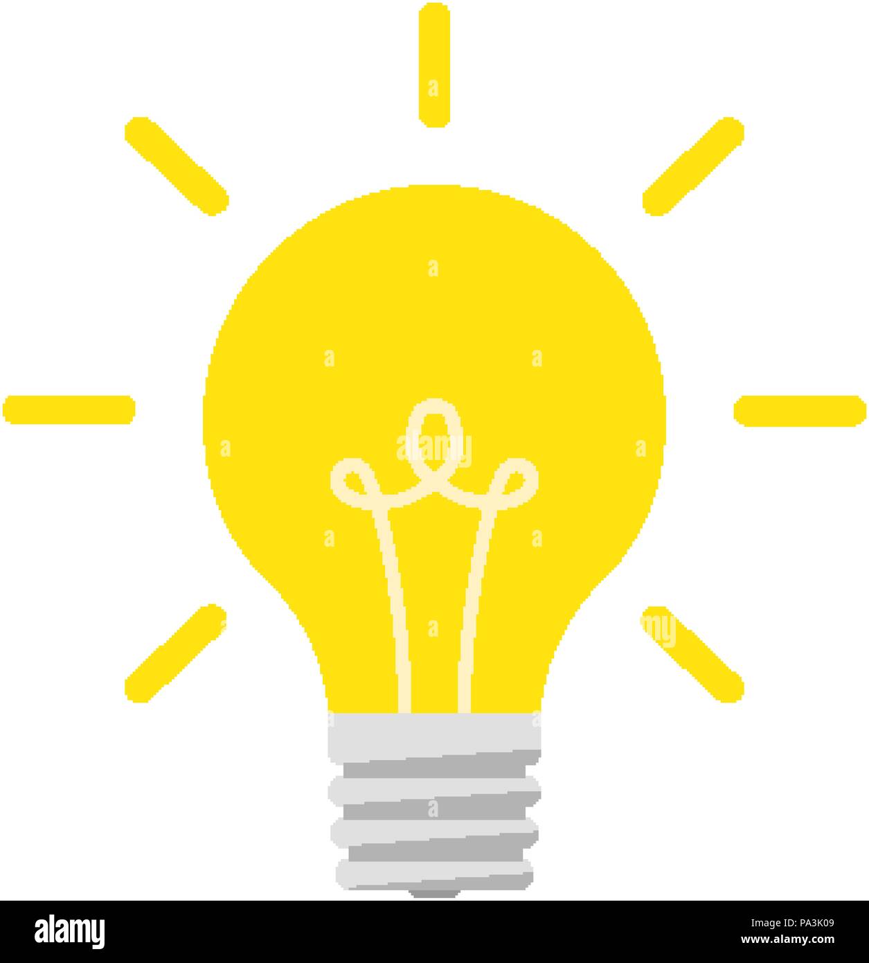 Flat lightbulb idea concept illustration. Isolated white background ...