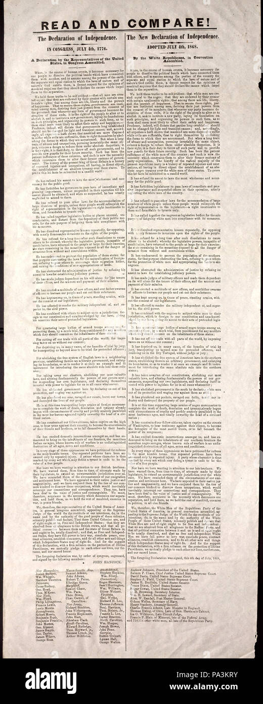 249 Broadside- Read and Compare! The Declaration of Independence and ...
