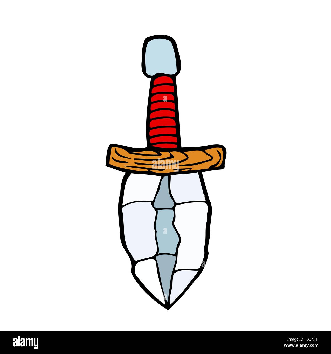 Colored image of dagger. Vector illustration isolated on white ...