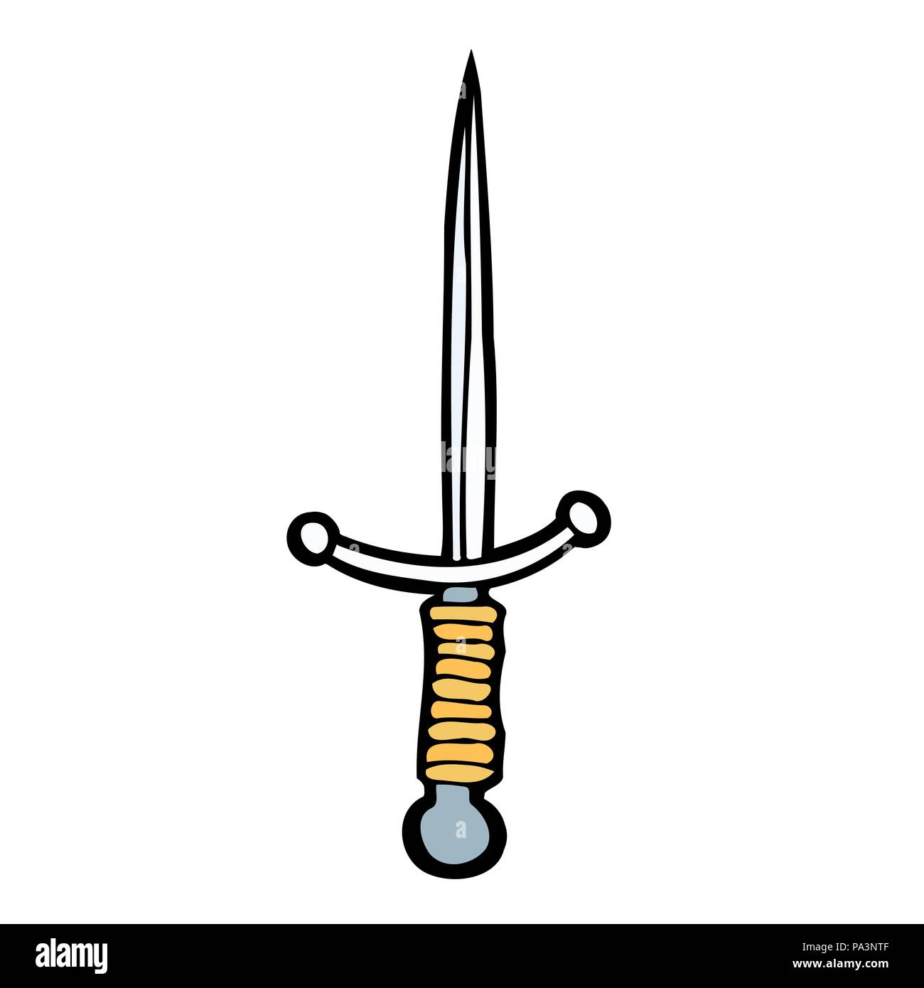 Cartoon Colored image of dagger. Vector illustration isolated on white ...