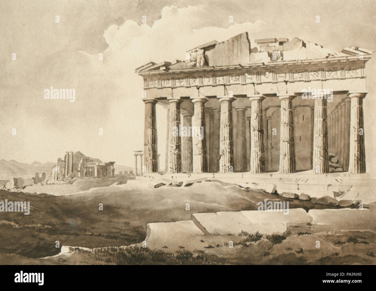 163 Athens The Acropolis The Parthenon and the Erechtheion, from the ...