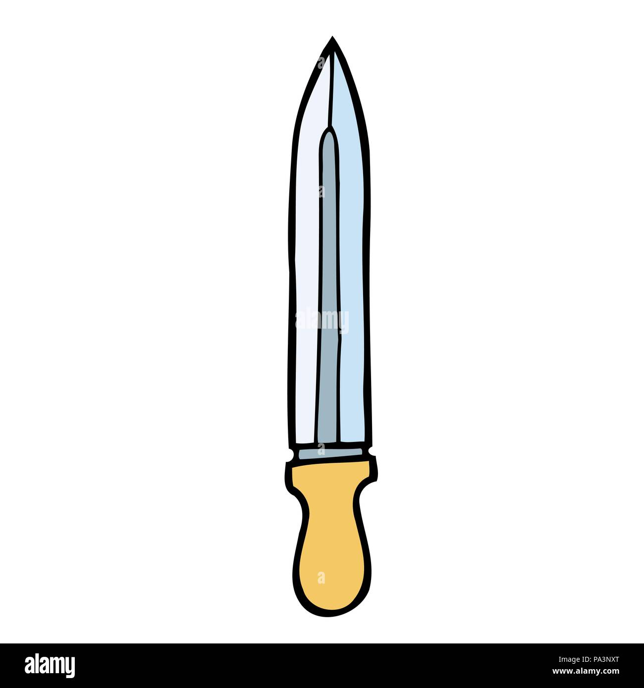 Cartoon Colored image of dagger. Vector illustration isolated on white ...