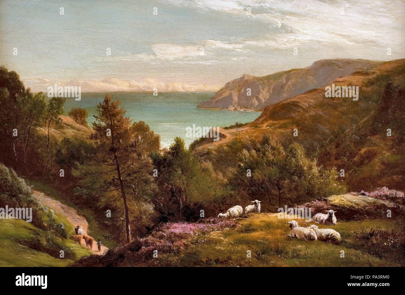 Percy Sidney Richard - Sheep Grazing on a Hilltop Stock Photo - Alamy