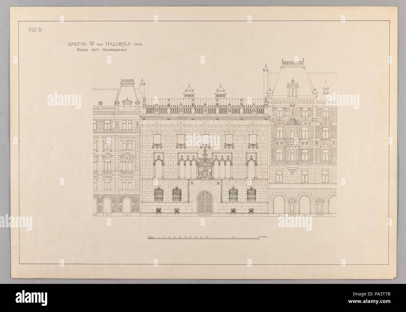 217 Ritning av Hallwylska huset, fasad mot Hamngatan - Hallwylska ...