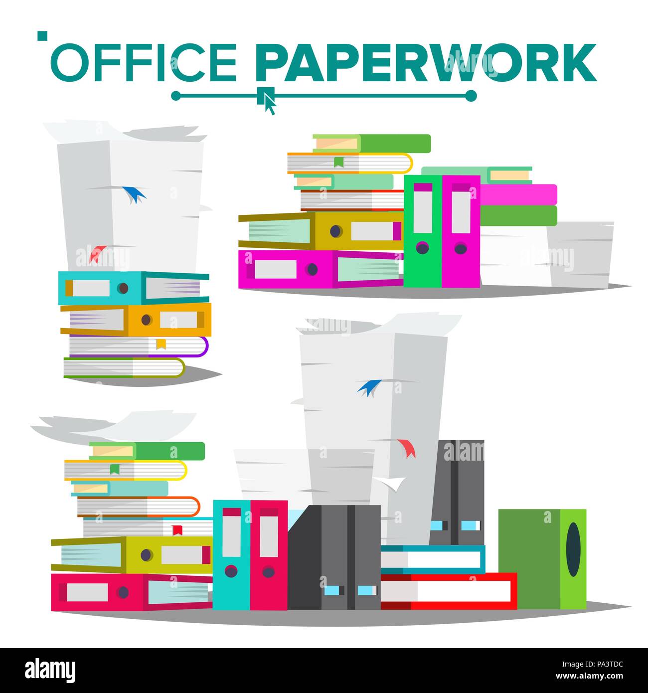 Messy pile of a4 paper Stock Vector Images - Alamy