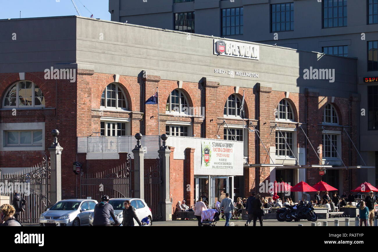 Wellington, New Zealand - June 4, 2016: The iconic landmark Shed 22 ...