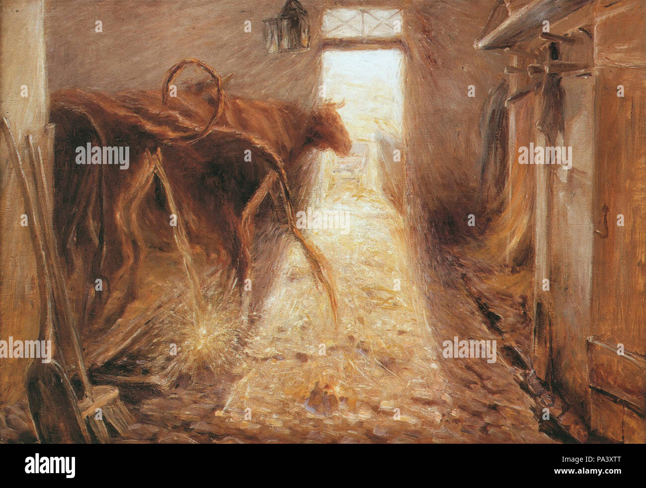 Philipsen Theodor Esbern - a Cowshed on the Island of Saltholm Stock ...