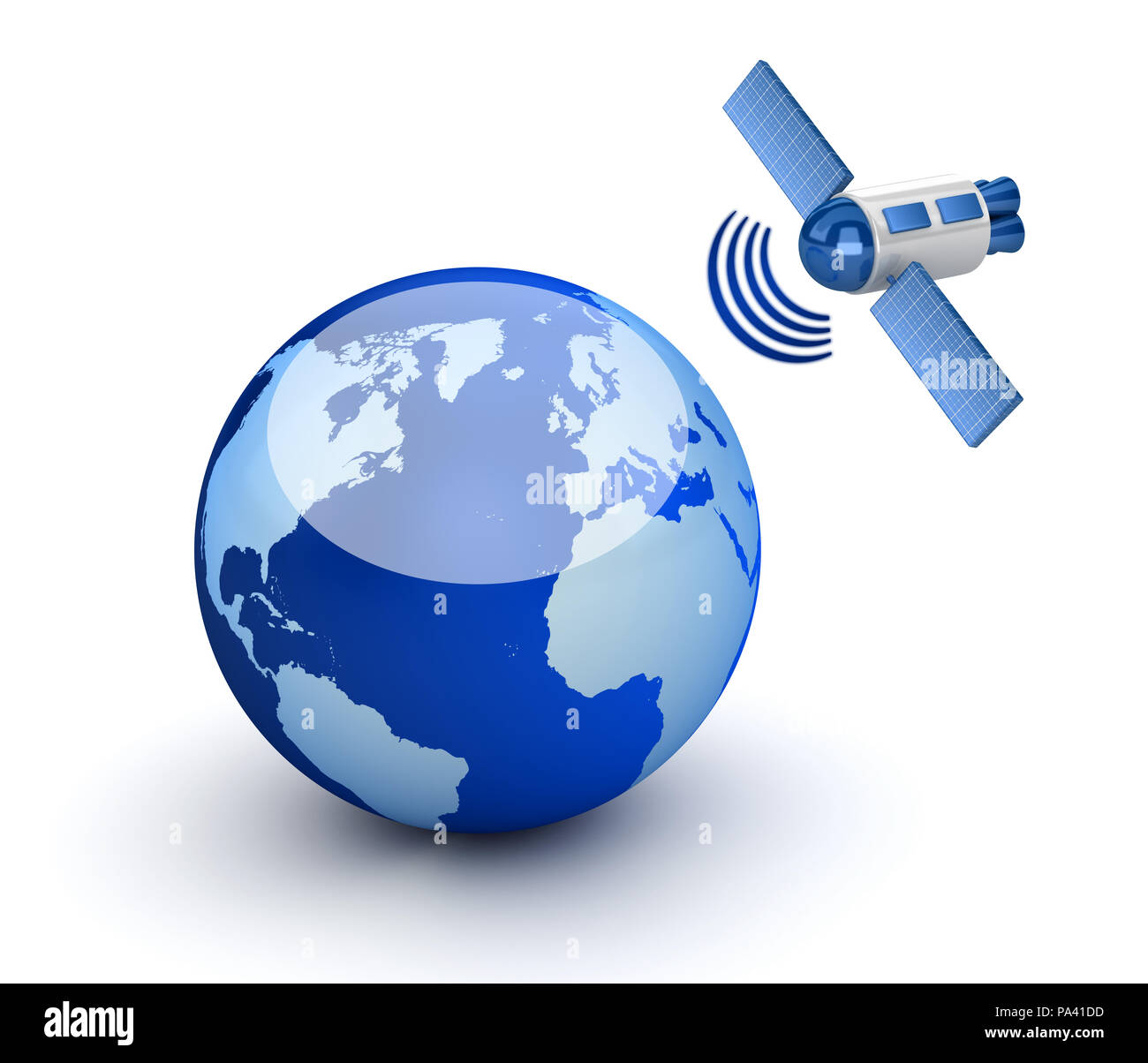 Satellite orbiting earth Stock Photo - Alamy