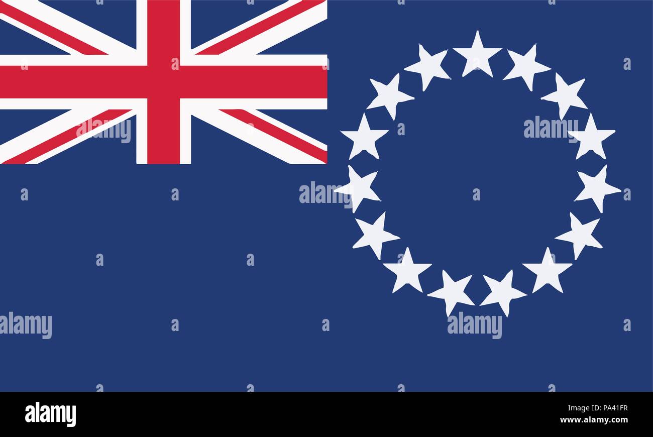 Detailed Illustration National Flag Cook Islands Stock Vector Image ...