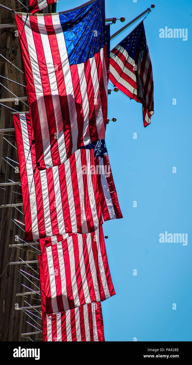 American flag hanging from building hi-res stock photography and images ...