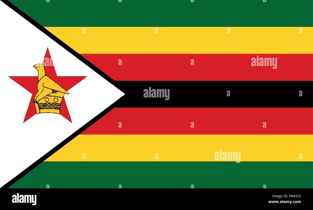 Zimbabwe flag illustration Stock Vector Images - Alamy