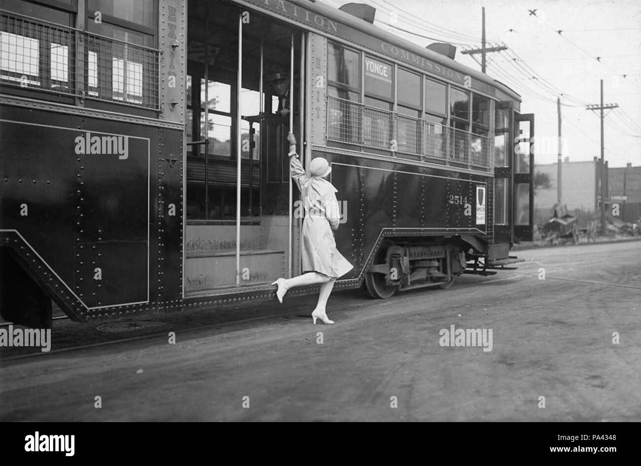 67 Disembarking from a TTC Peter Witt streetcar Stock Photo - Alamy