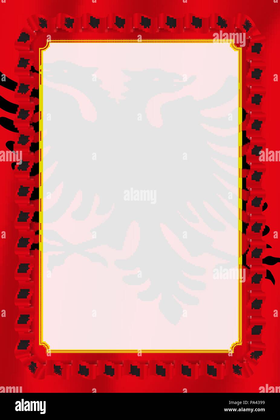 Frame and border of ribbon with Adygea flag, template elements for your ...