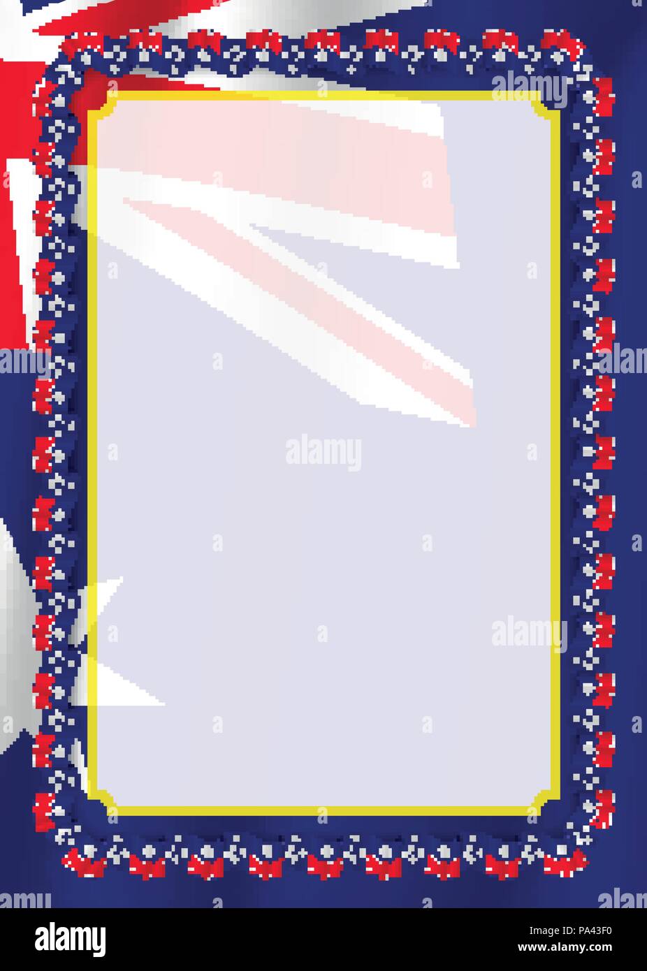 Frame and border of ribbon with Australia flag, template elements for ...