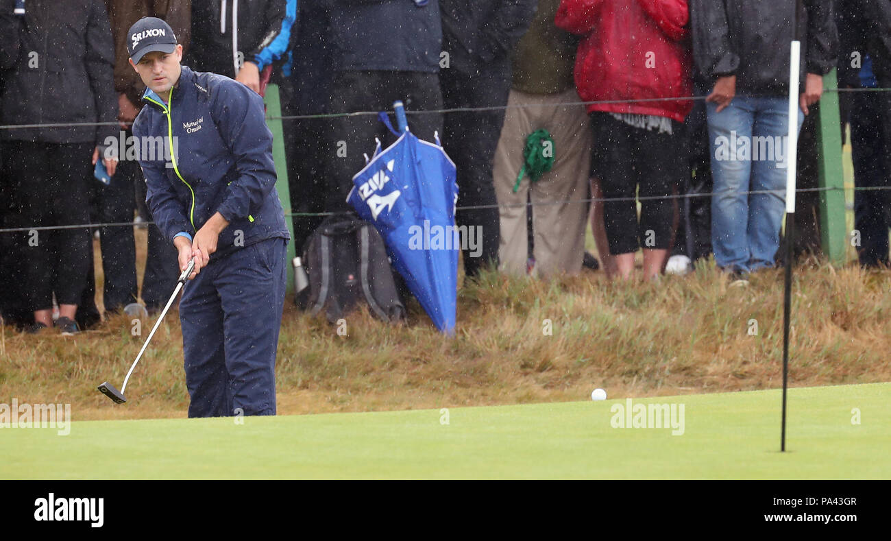 Scotland's Russell Knox putts on the 7th green during day two of The ...