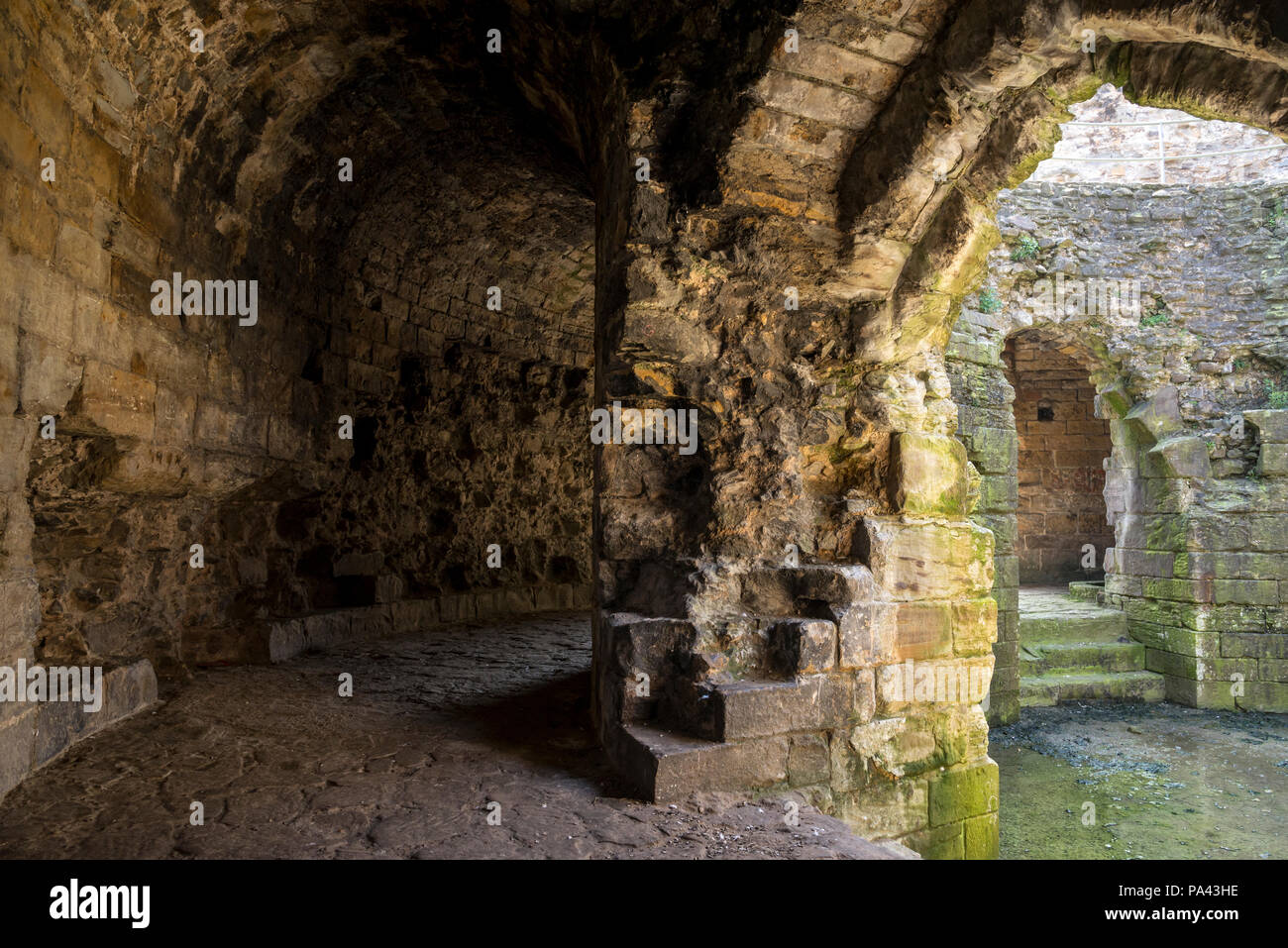 Interior of the round 'Donjon' tower of 13th Century Flint Castle in ...