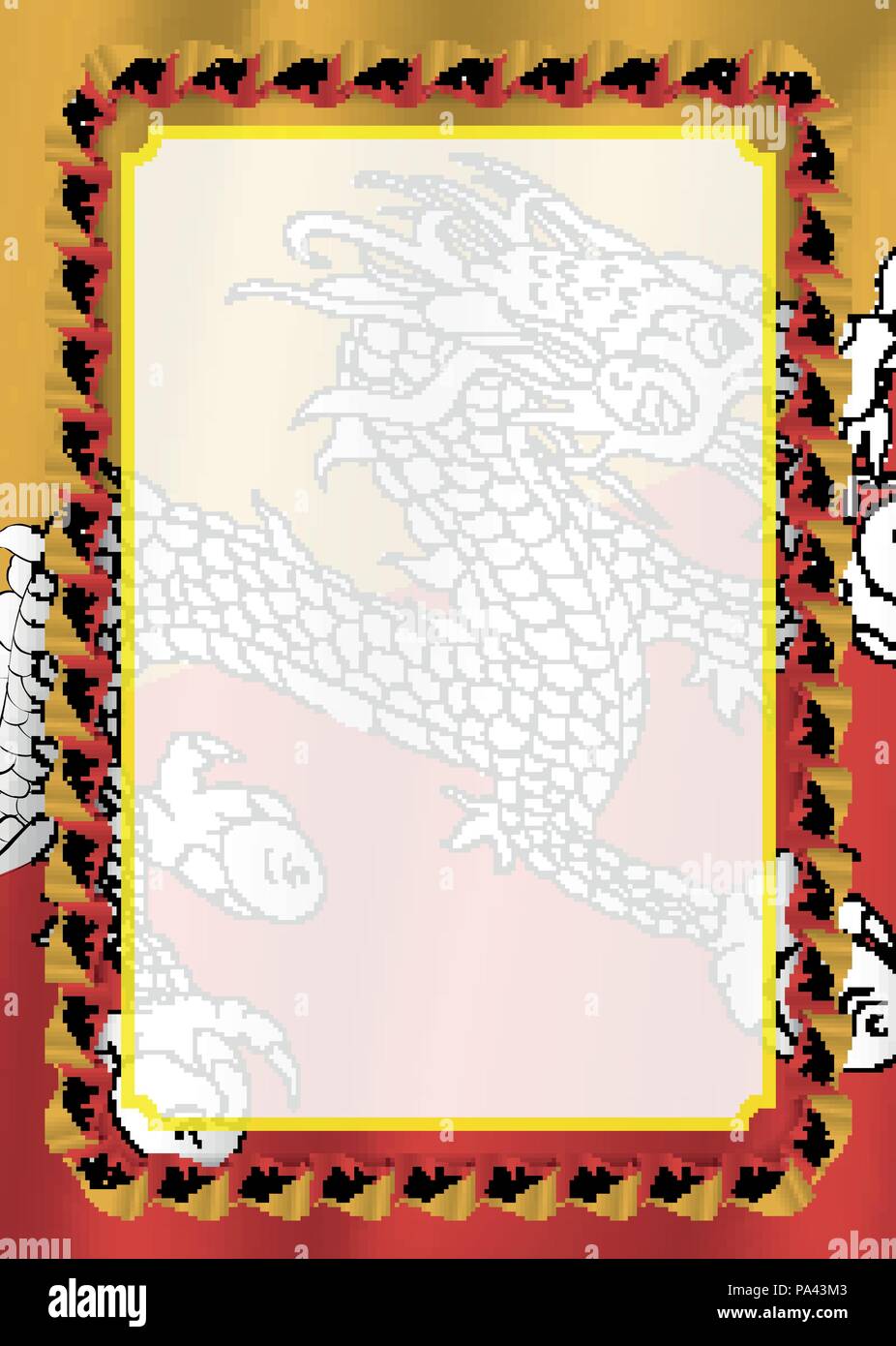 Frame and border of ribbon with Bhutan flag, template elements for your ...
