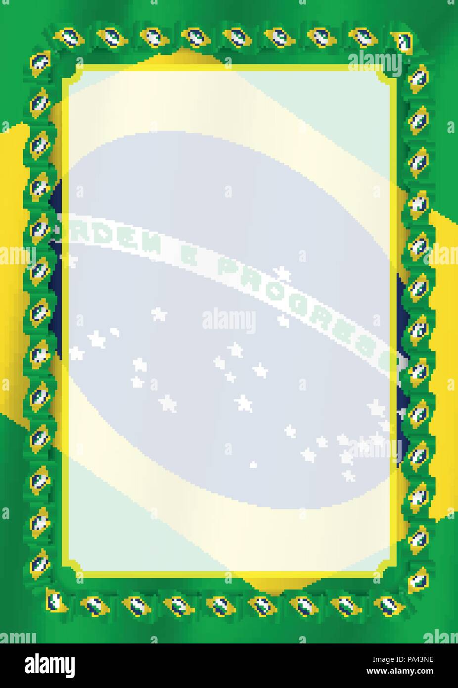 Frame and border of ribbon with Brazil flag, template elements for your ...