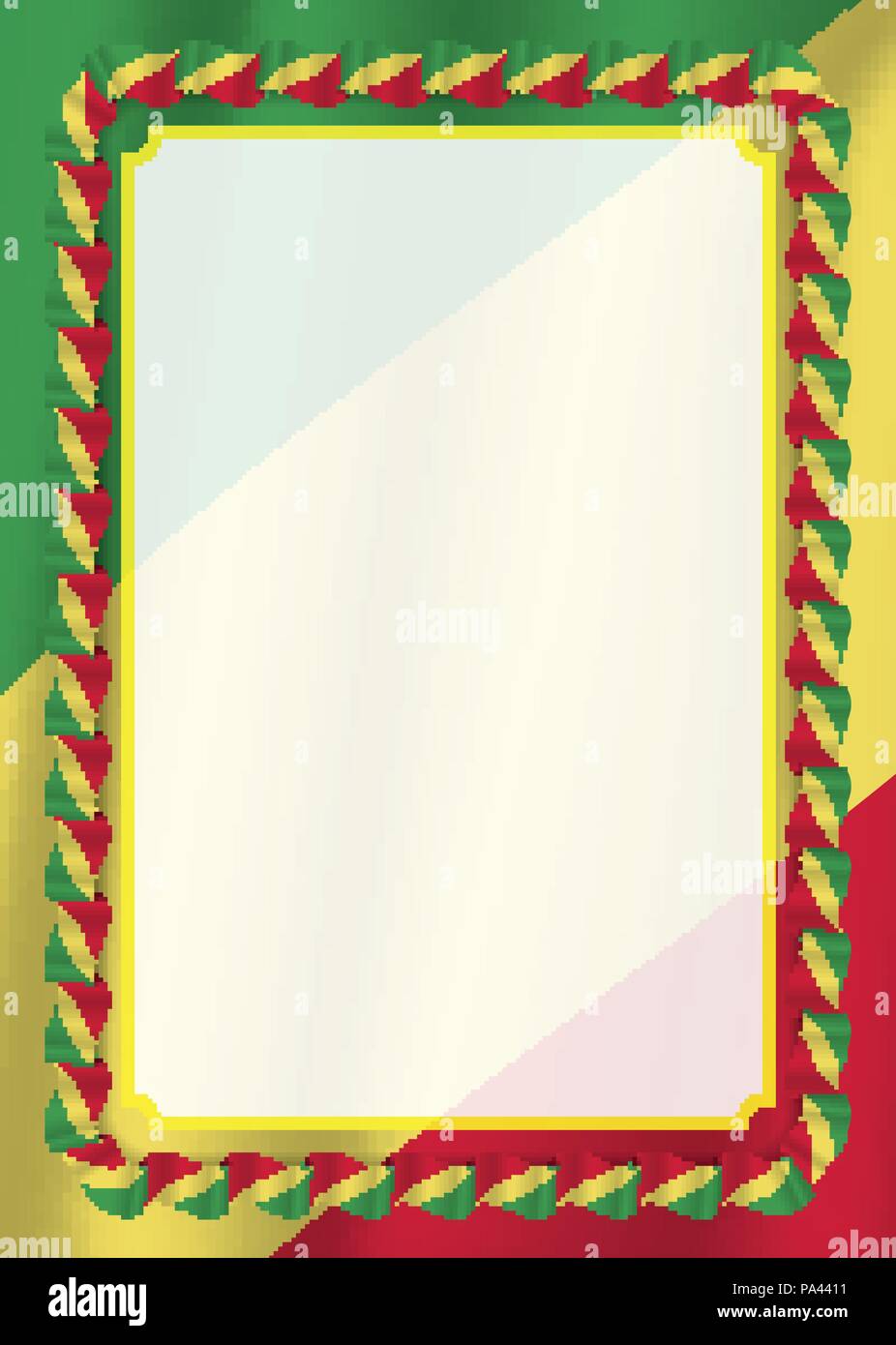 Frame and border of ribbon with Congo flag, template elements for your ...