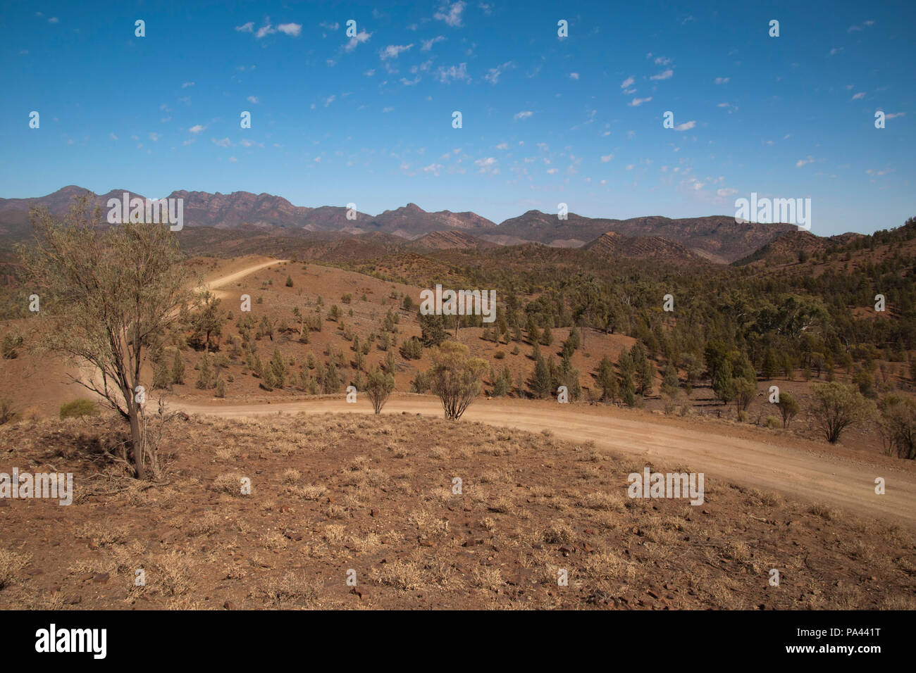 Bunyeroo Valley South Australia, road from Razorback lookout into the ...