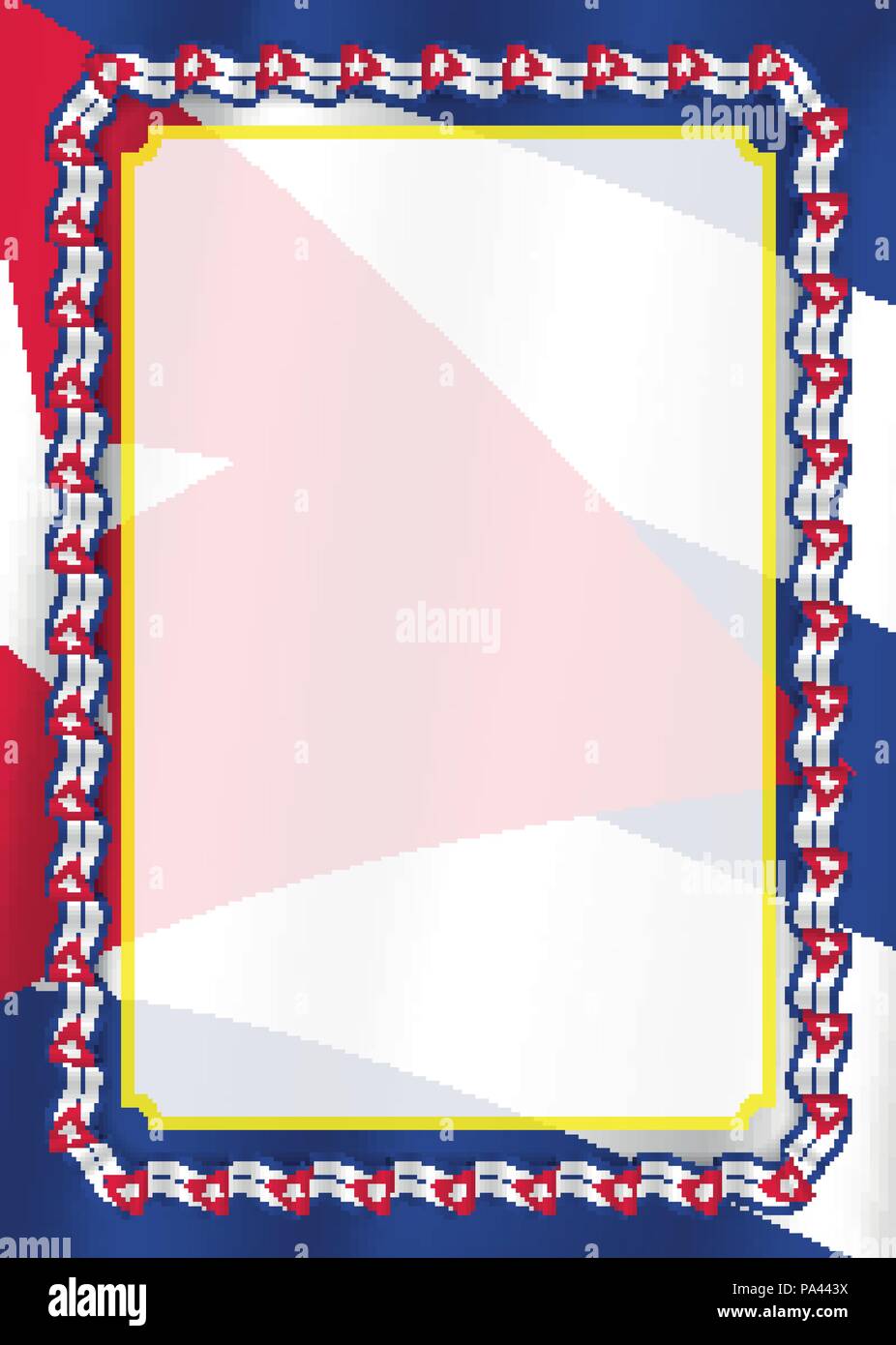 Frame and border of ribbon with Cuba flag, template elements for your ...