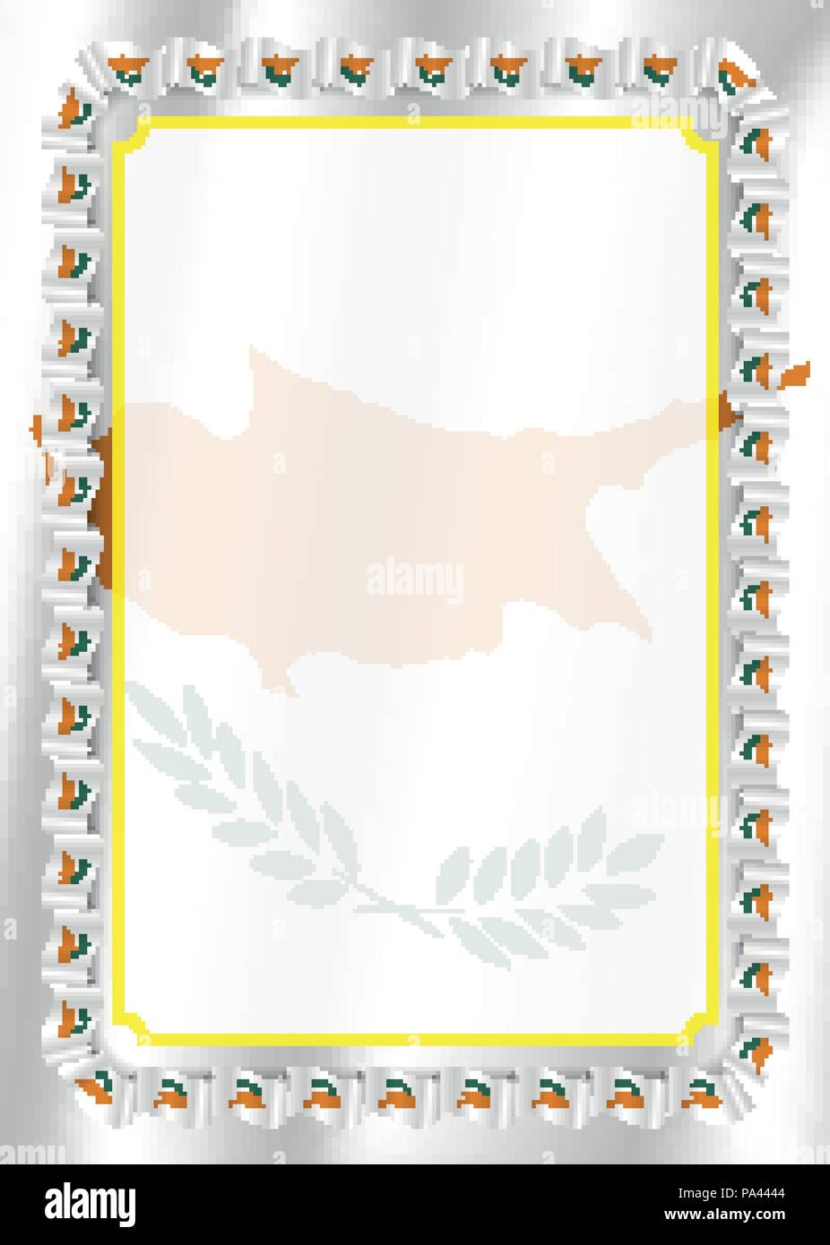 Frame and border of ribbon with Cyprus flag, template elements for your ...