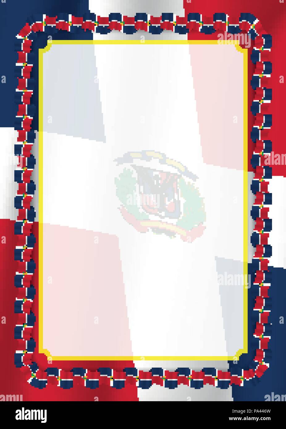 Frame and border of ribbon with Dominican Republic flag, template ...