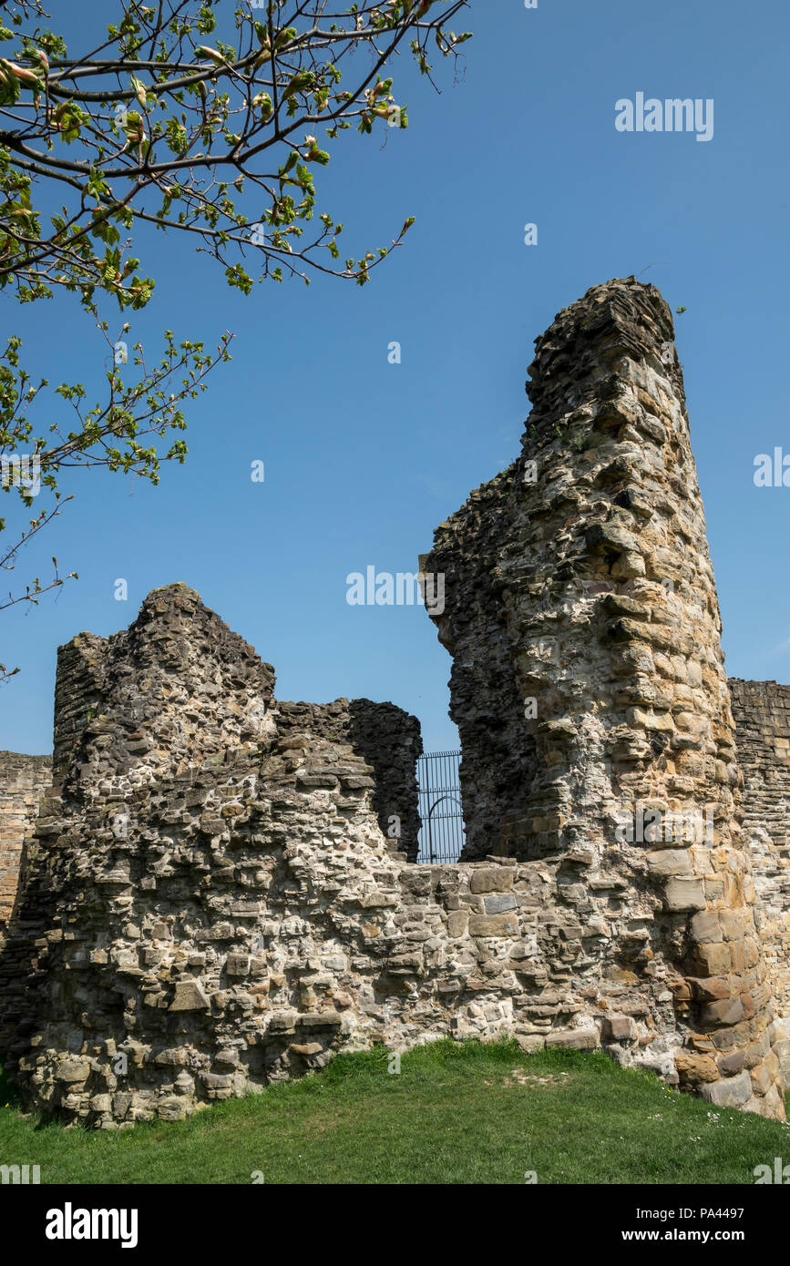 Exterior of Flint Castle beside the Dee estuary in North Wales, UK. A ...