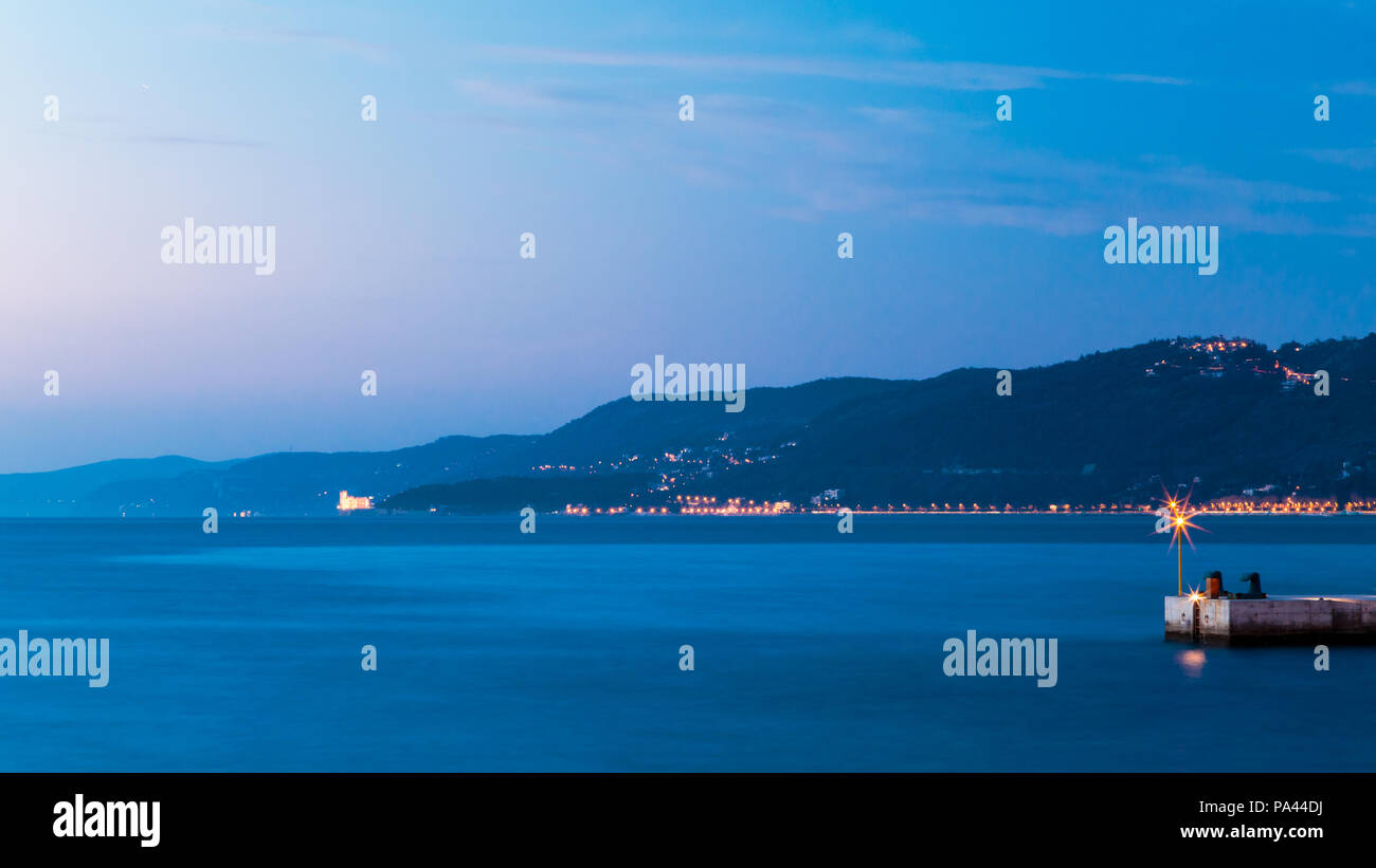 winter evening in the gulf of Trieste Stock Photo - Alamy