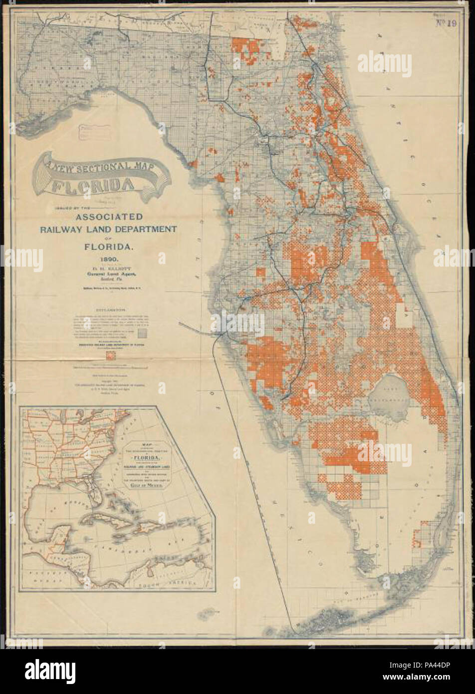 85 A new sectional map of Florida (10843948015 Stock Photo - Alamy