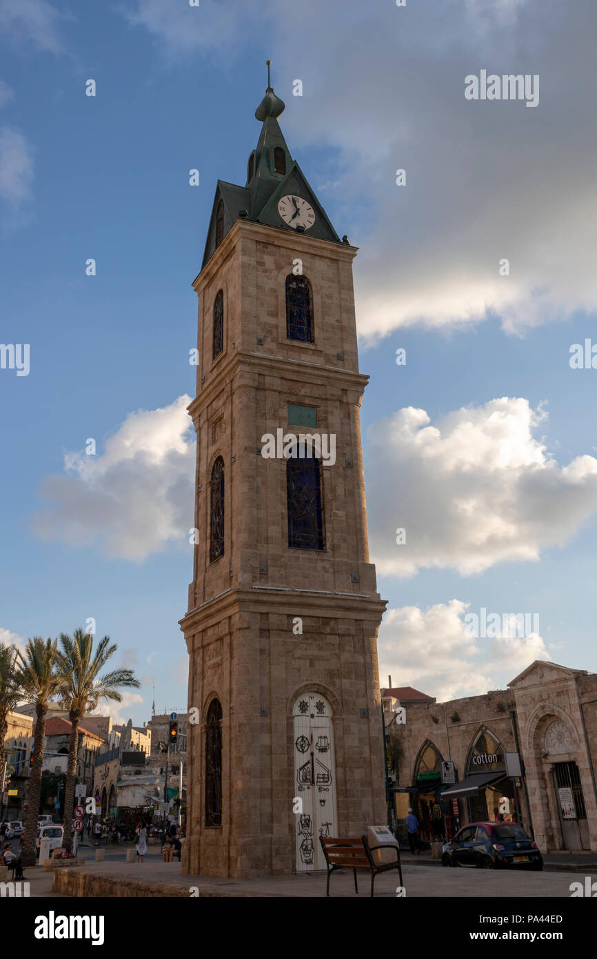 The ancient clock tower in Jaffa Tel-Aviv Stock Photo - Alamy