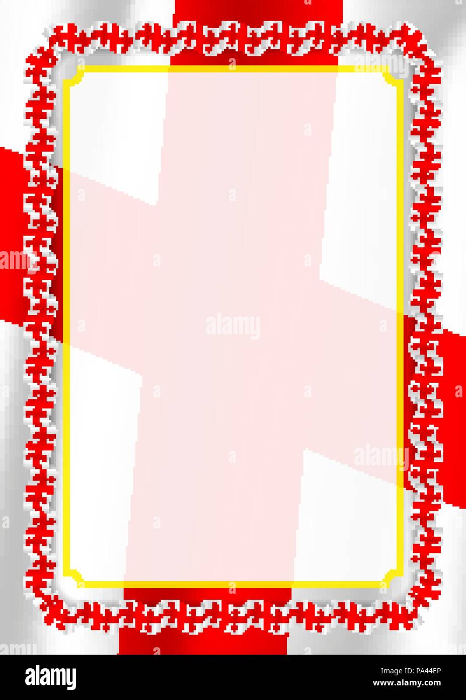 Frame and border of ribbon with Georgia flag, template elements for ...