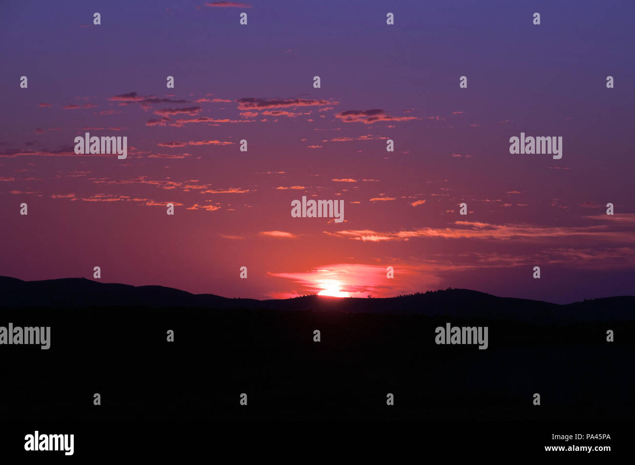 Stokes Hill lookout South Australia, view across Flinders range at red ...