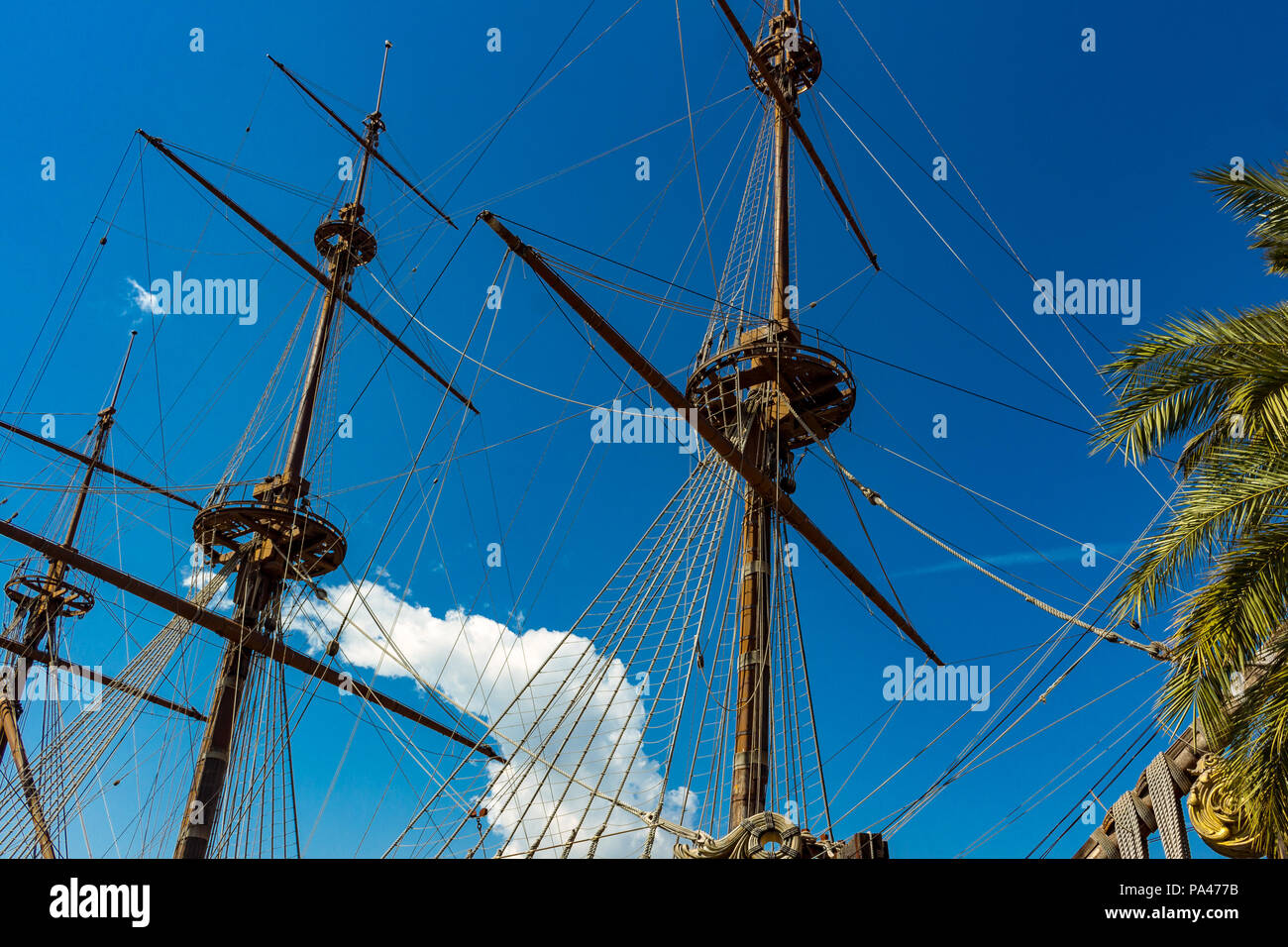 the three trees of the sailing ship Stock Photo - Alamy