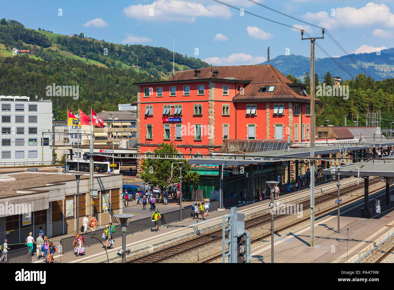 Arth-Goldau, Switzerland - 19 July, 2018: the Arth-Goldau railway ...