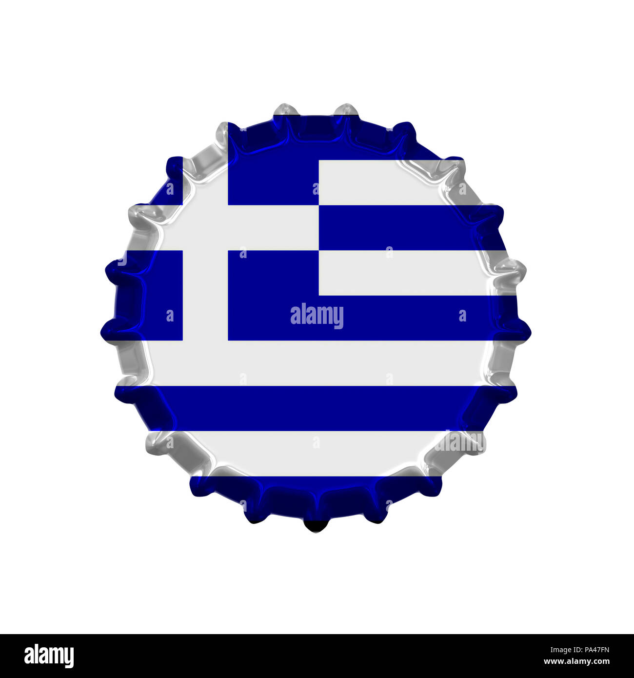 An illustration of a bottle cap with a country sign greece Stock Photo ...
