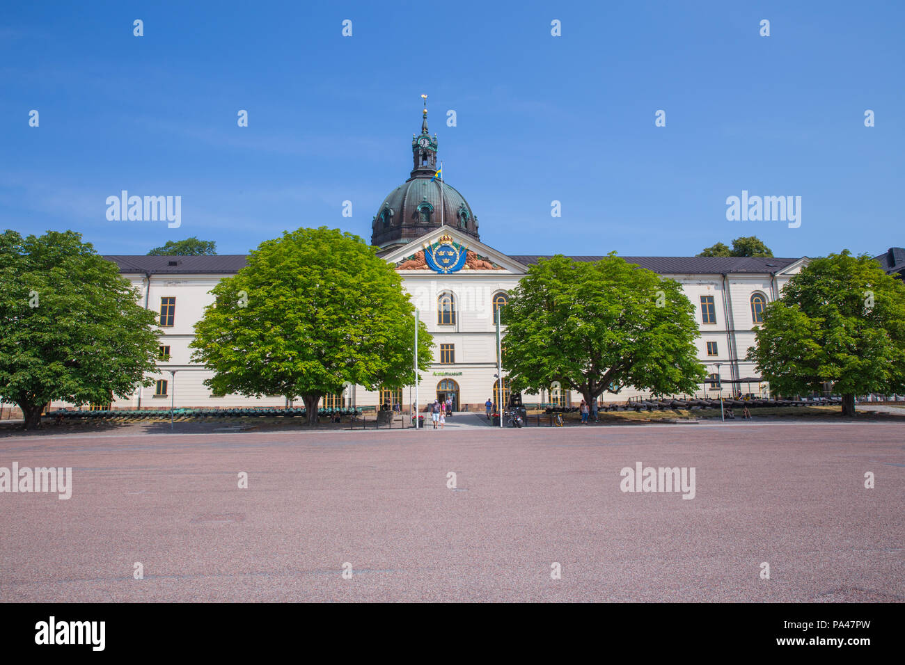 City Stocholm, Sweden. Urban city view, street, peoples and buildings ...