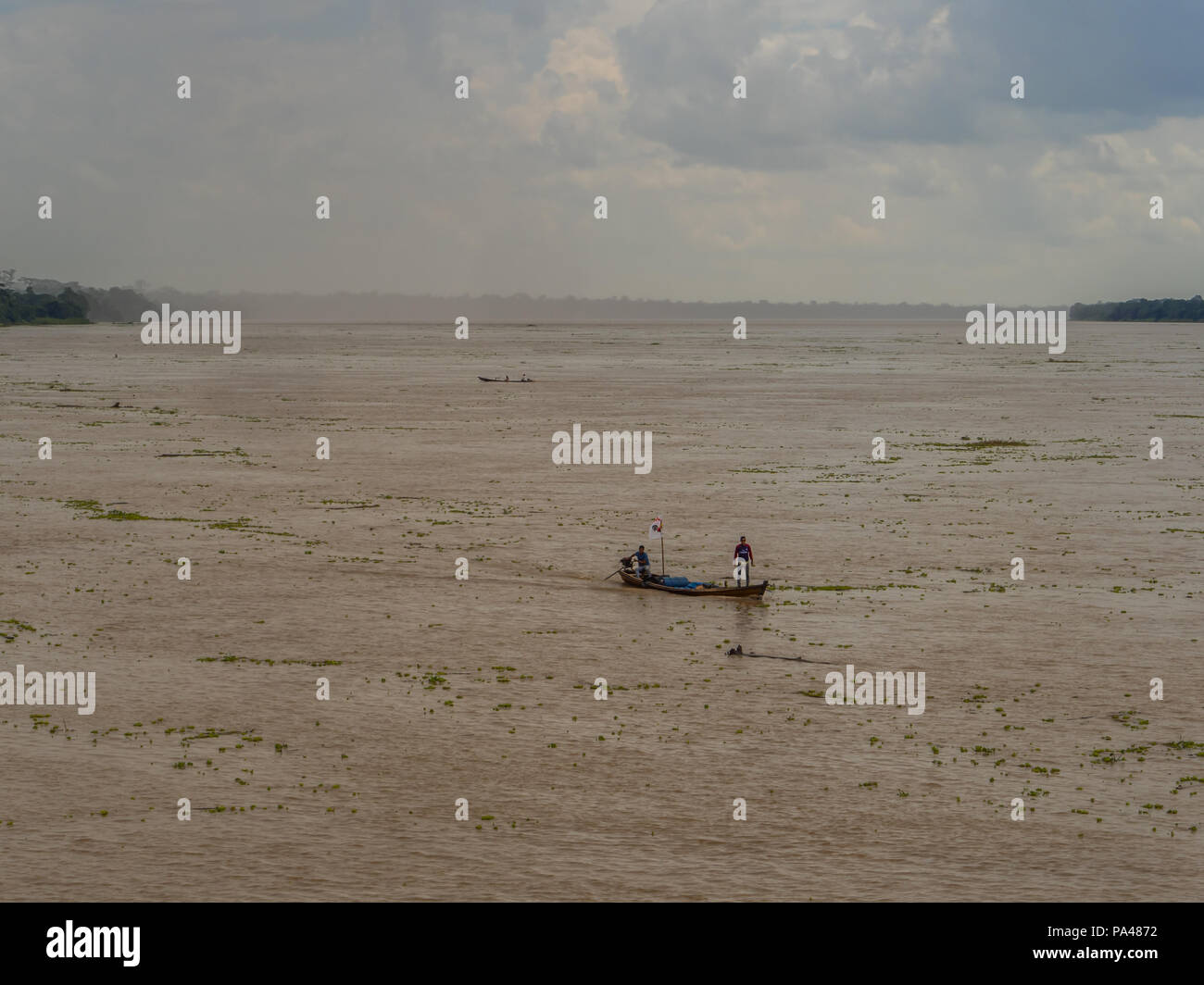 On the endless water of the Amazon river Stock Photo - Alamy