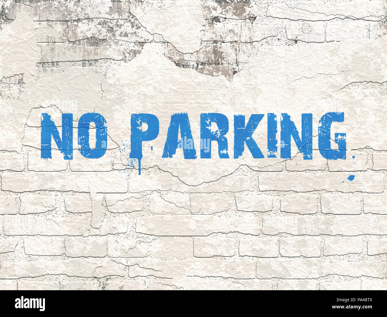 An illustration of a grunge brick wall seamless texture no parking ...
