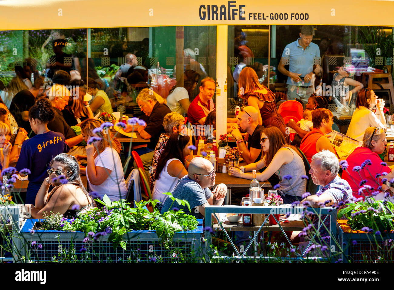 People Eating Lunch At A Restaurant On The South Bank, London, England ...
