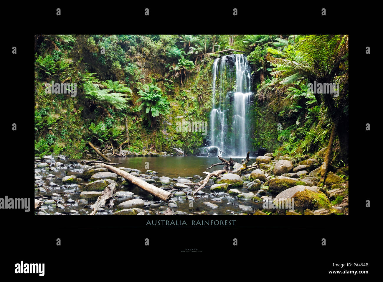 A photography of a rain forest waterfall Stock Photo - Alamy