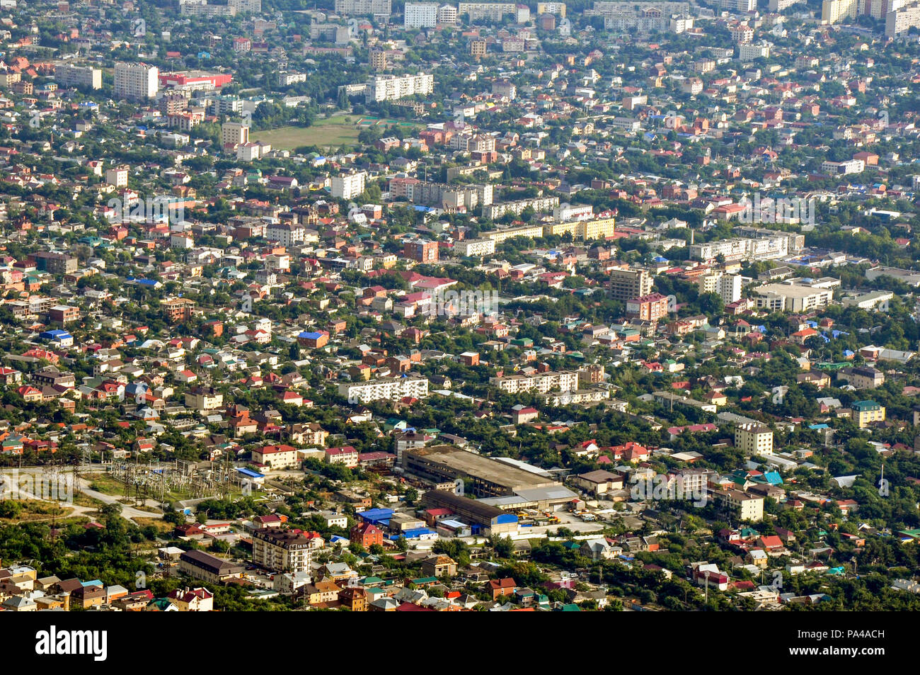 aerial city view landscape from air plane Stock Photo - Alamy