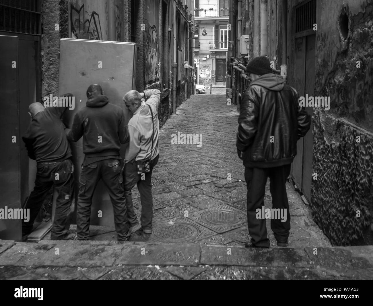 Naples italy street Black and White Stock Photos & Images - Alamy