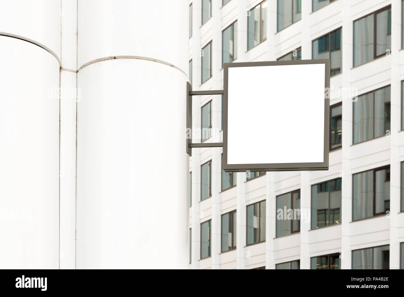 Blank shop sign. Square signage mockup. 3d illustration Stock Photo - Alamy