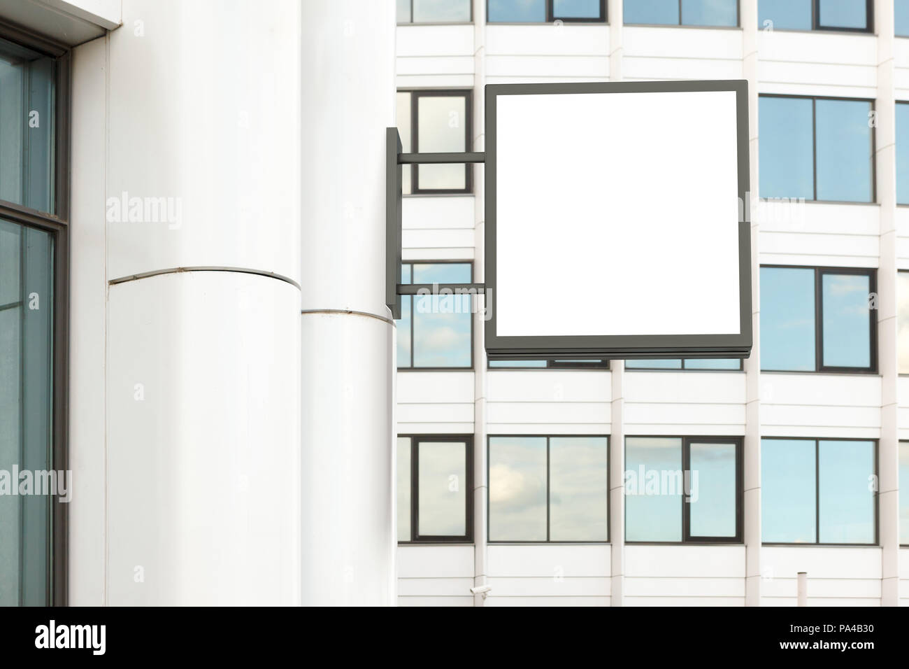 Blank shop sign. Square signage mockup. 3d illustration Stock Photo - Alamy